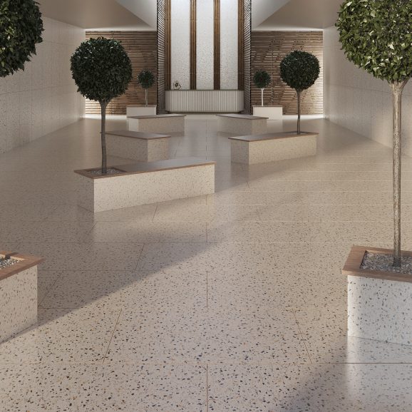 Terazzo Pearl Series By Lavish Ceramics (Glazed Porcelain Floor Tiles)