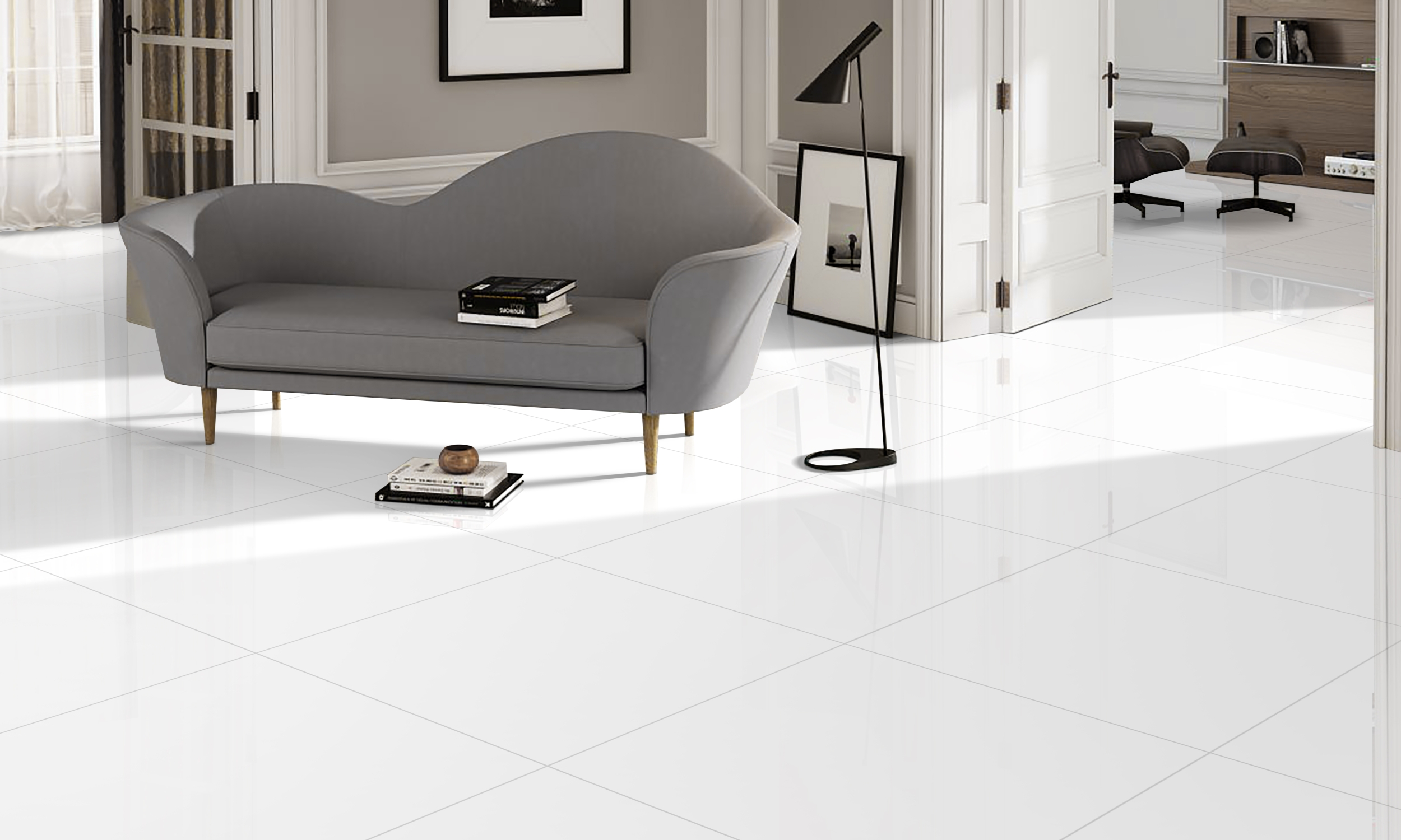 Plain White Double Charge Tiles Series By Lavish Ceramics (Outdoor ...